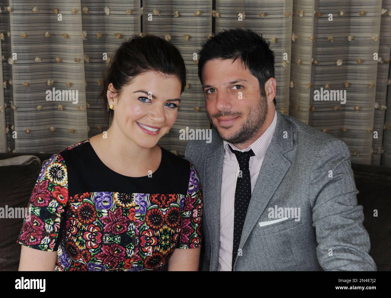 Casey Wilson at left, and David Caspe pose for a portrait at The ...