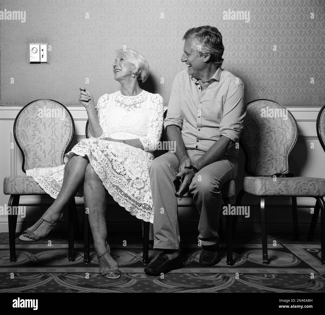 Helen Mirren and Lasse Halstrom share a laugh during press day for "The ...