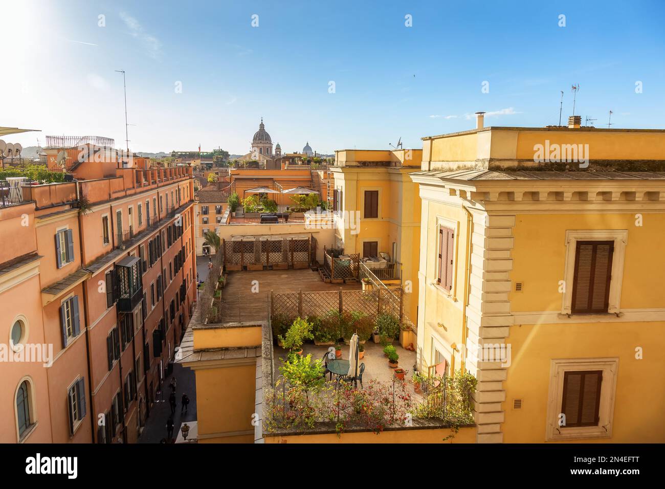 Residential Apartment Buildings in Downtown City of Rome, Italy Stock ...