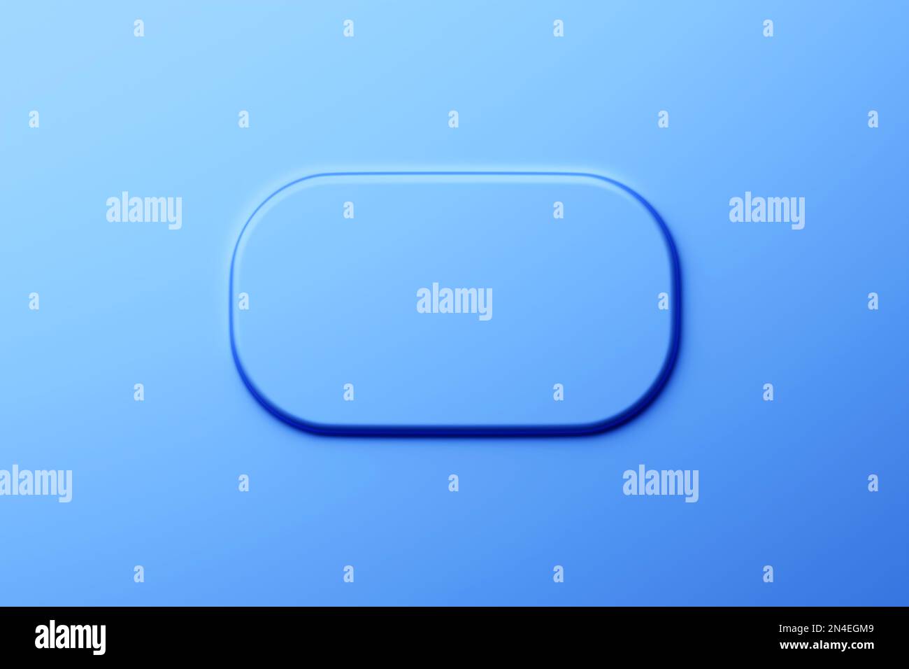 3D illustration blue rectangle frame for text on a blue background ...