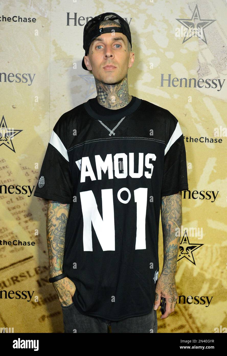 IMAGE DISTRIBUTED FOR HENNESSY - Travis Barker hits the red carpet at ...