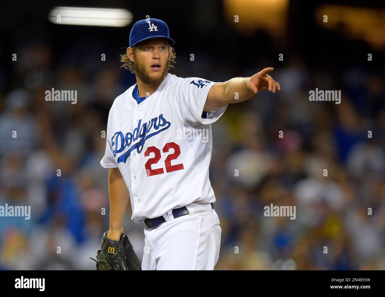 Los Angeles Dodgers starting pitcher Clayton Kershaw appeals to first ...