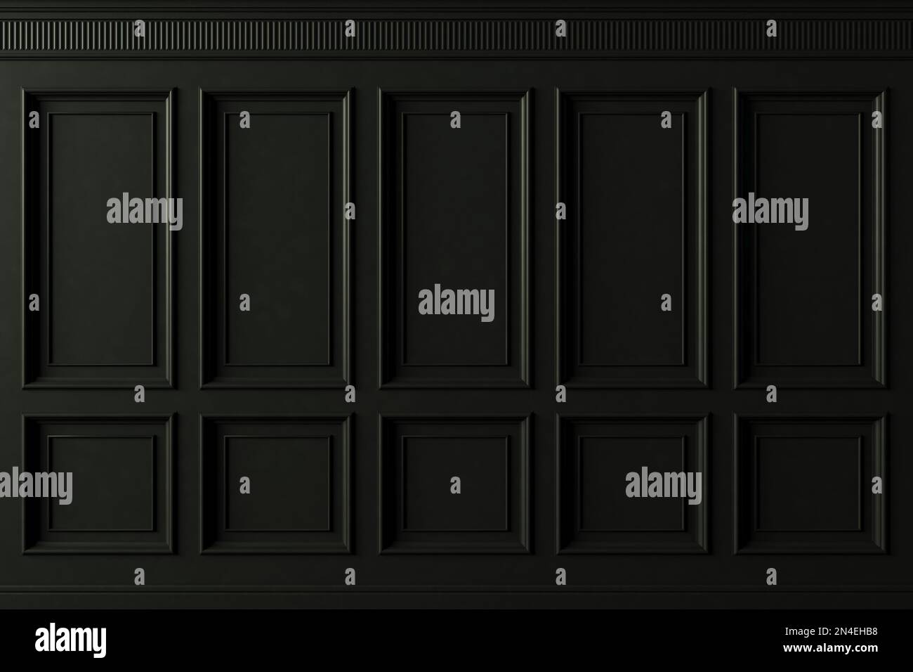 Classic wall with vintage black wood panels Stock Photo - Alamy