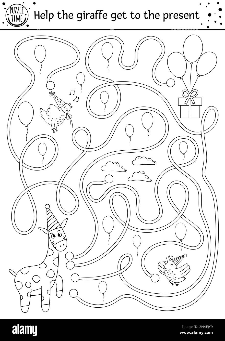 Printable gift box coloring page hi-res stock photography and images ...