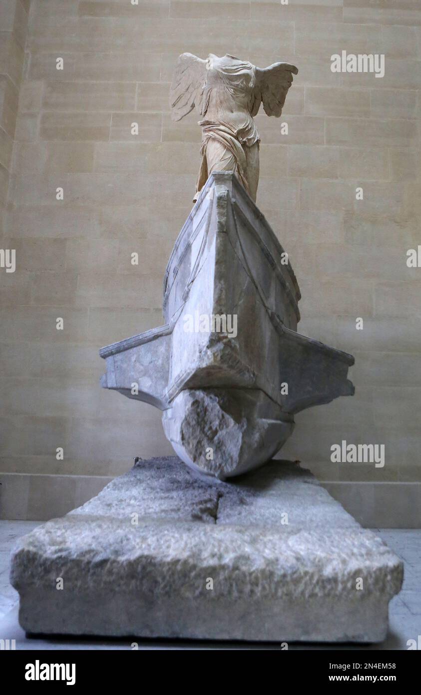 The Victory of Samothrace scultpture, after is was reinstalled at the ...