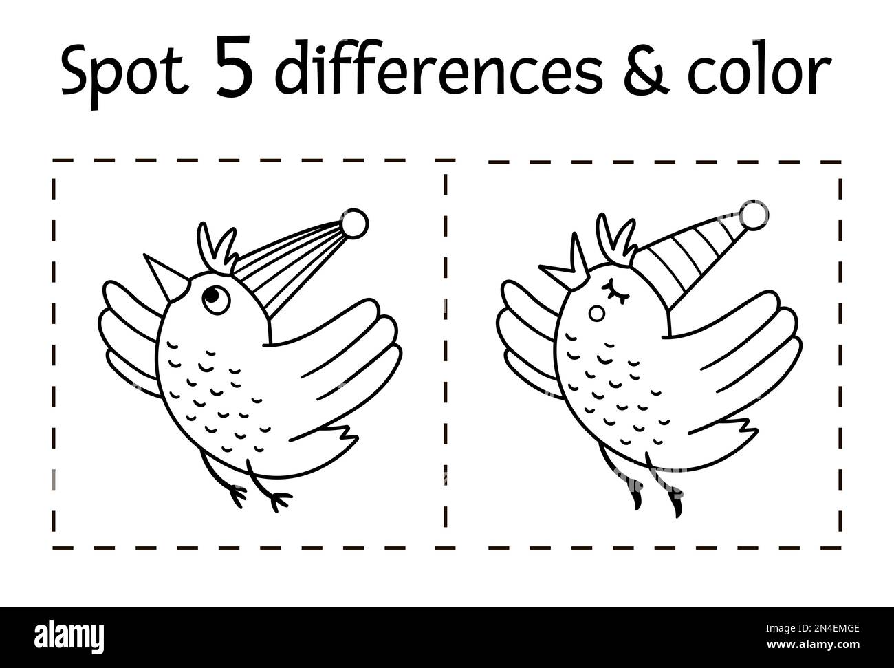 Birthday party find differences and color game for children ...