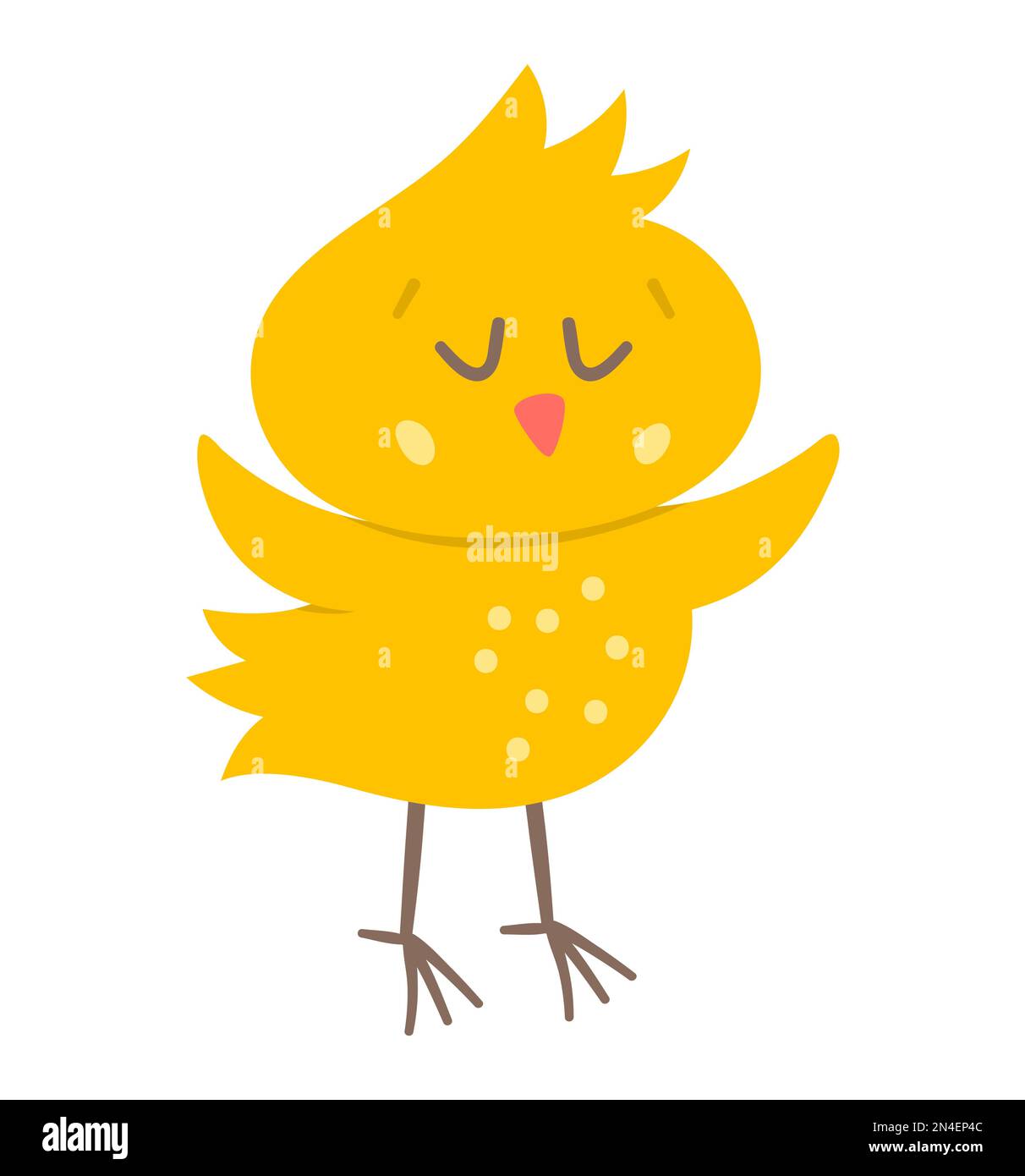 Vector funny chick icon. Spring, Easter or farm little bird ...