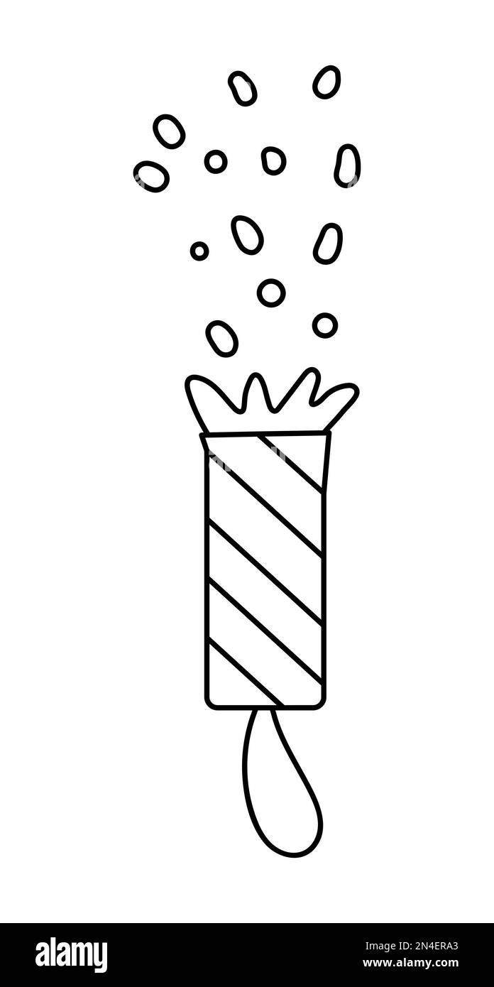 Vector black and white cracker isolated on white background. Cute funny ...