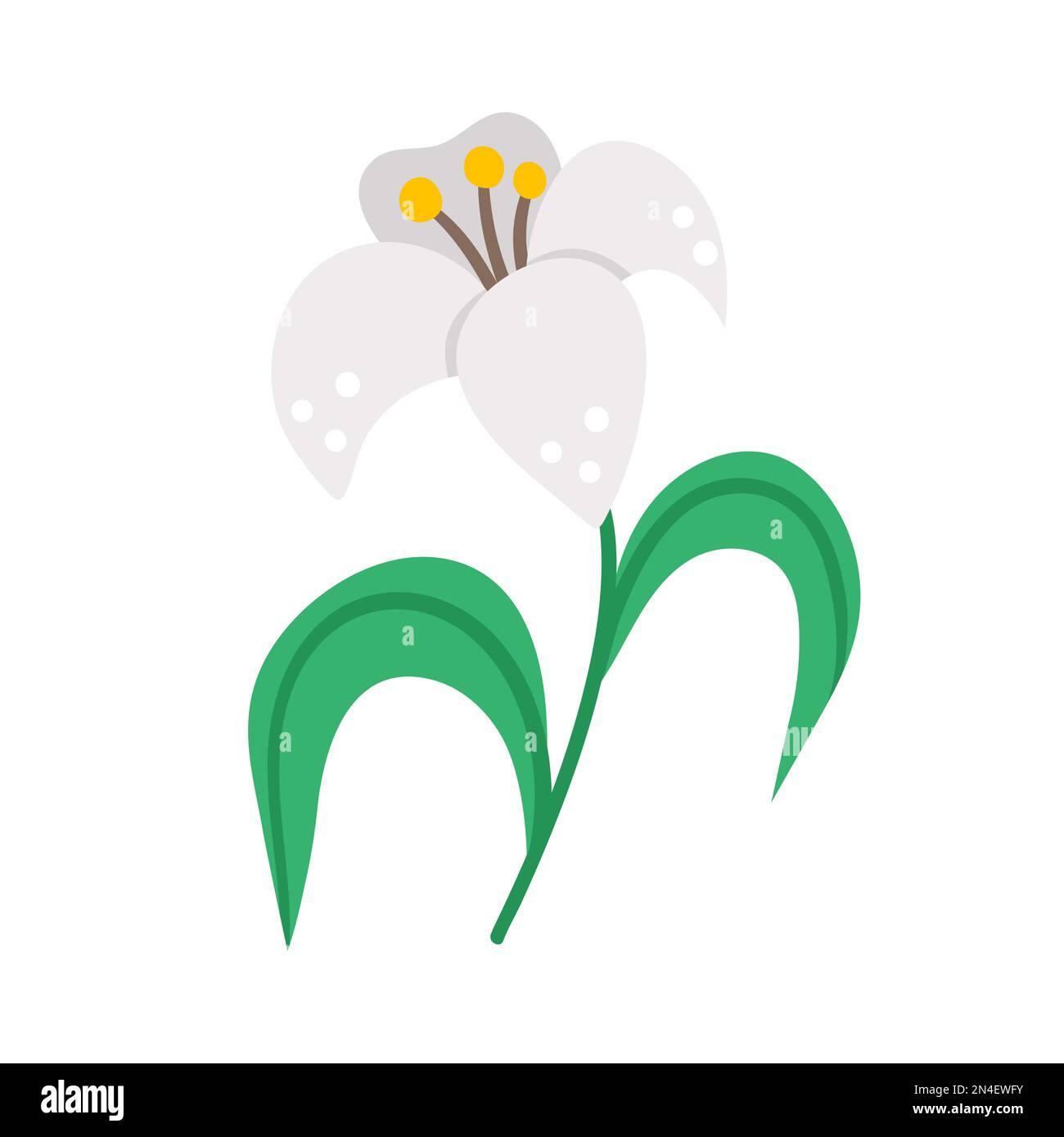 Vector white lily icon. Easter symbol flower illustration. Floral clip ...