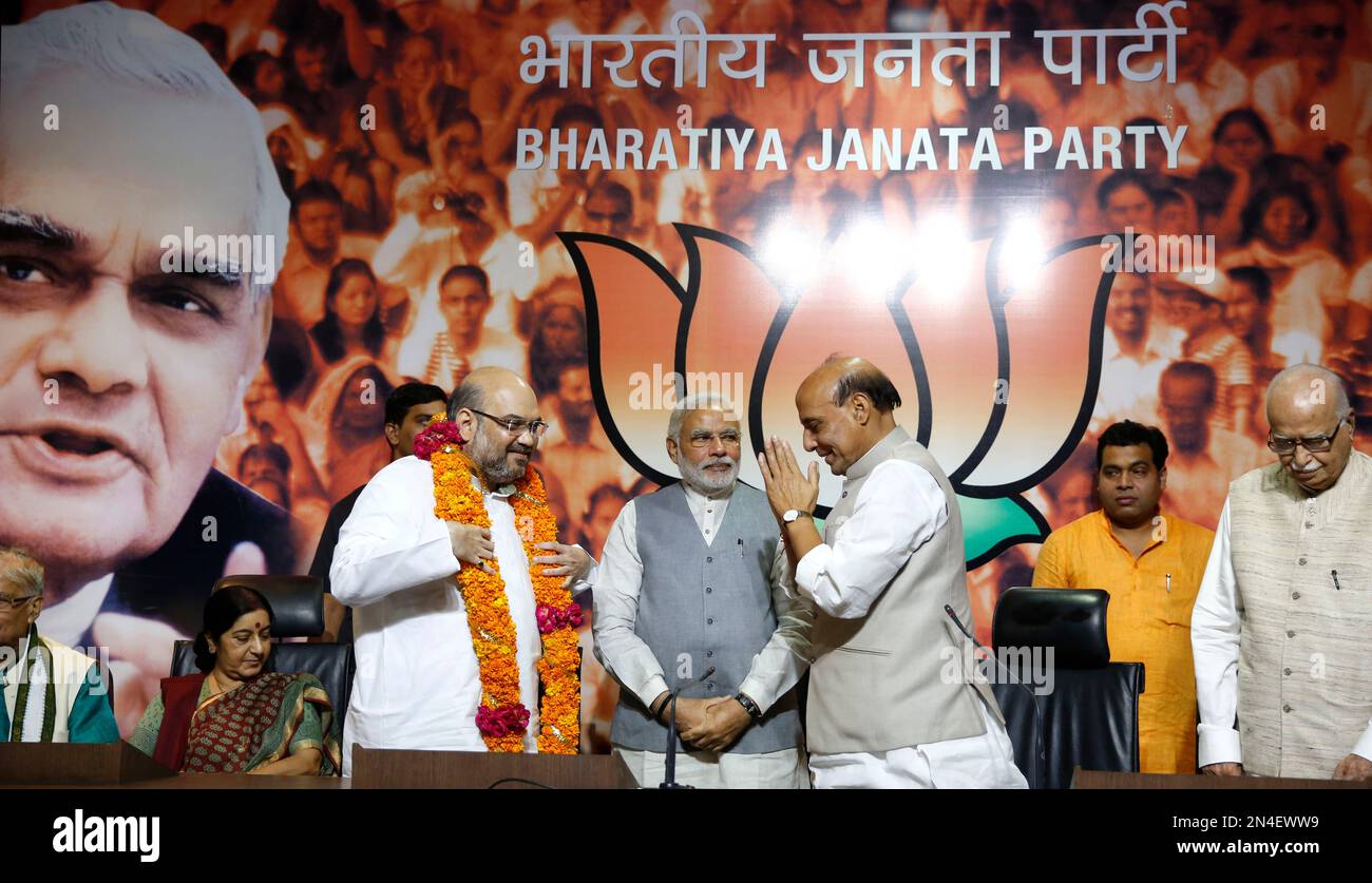 Bharatiya Janata party or BJP outgoing party president Rajnath Singh ...
