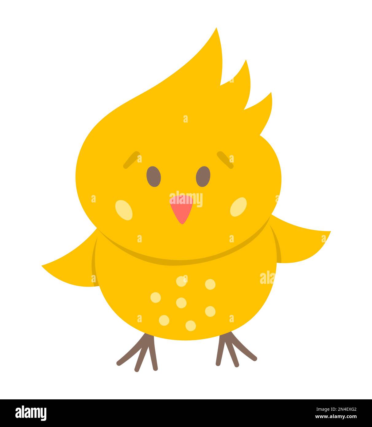 Vector funny chick icon. Spring, Easter or farm little bird ...
