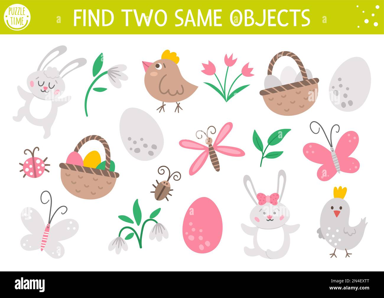 Find two same objects. Easter matching activity for children. Funny ... Find two same objects. Easter matching activity for children. Funny ...