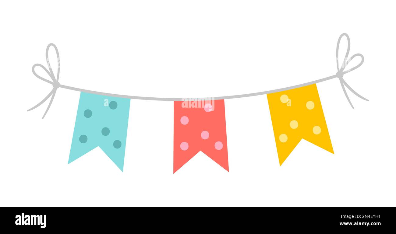 Vector rectangle flags for holidays decoration. Cute funny hanging ...