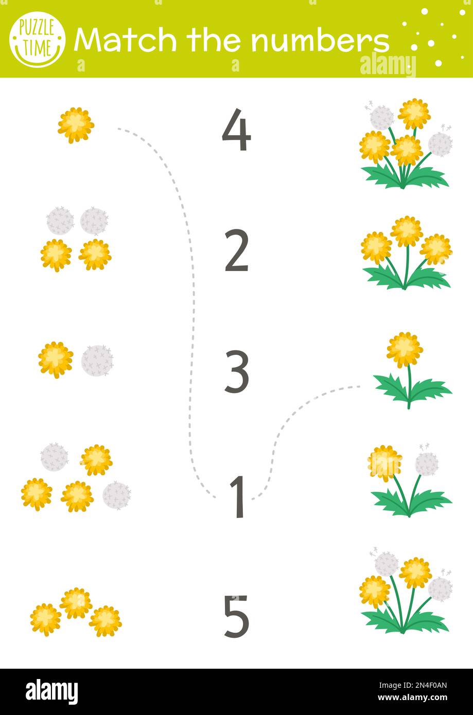 Easter matching game with spring flowers. Holiday math activity for ...
