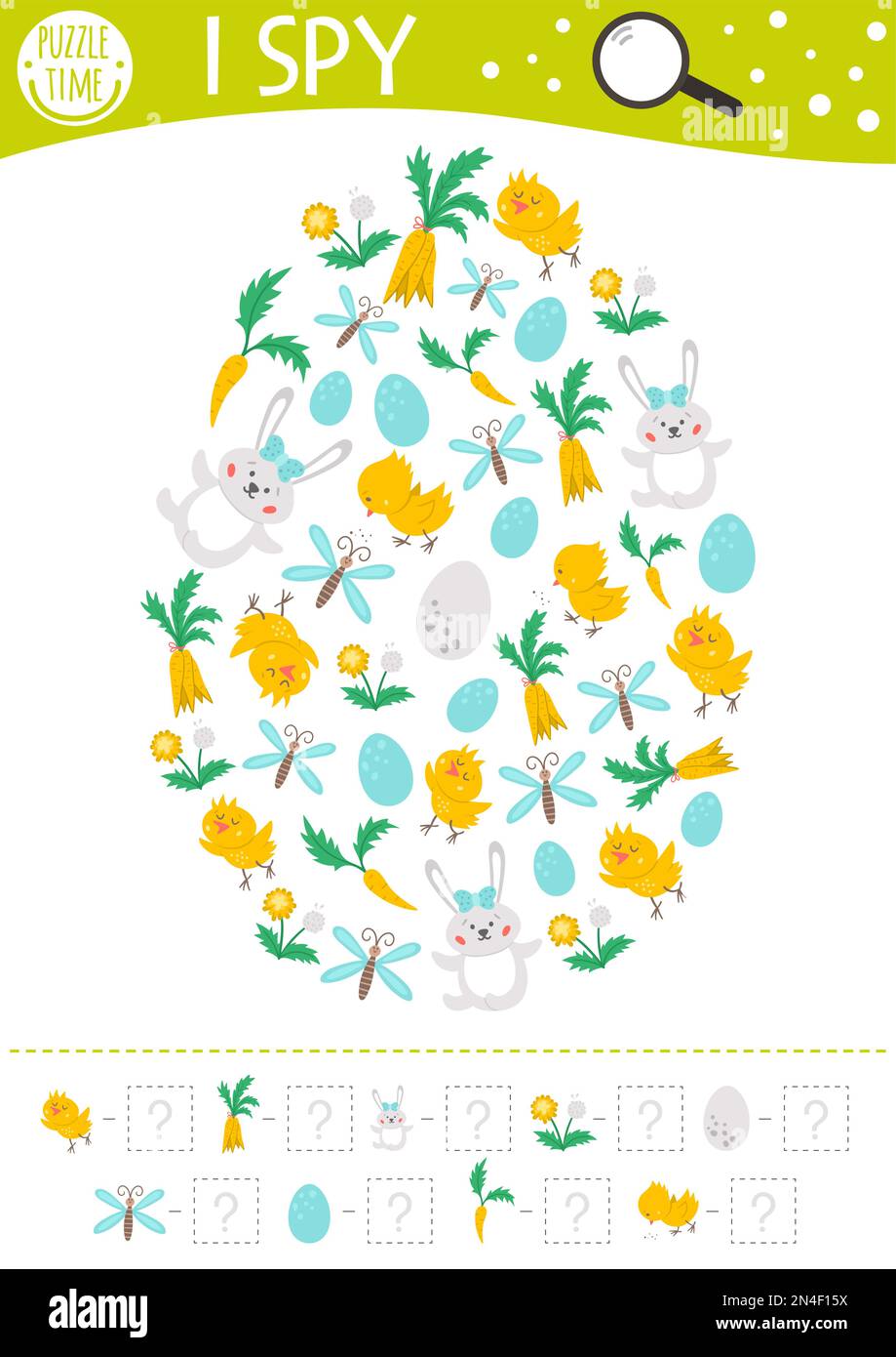 Easter I spy game for kids. Searching and counting activity for ...