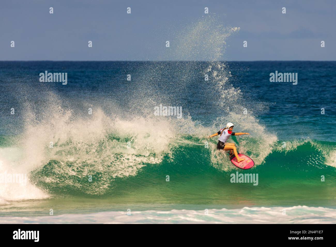 Surfer Alyssa Spencer (USA) competes in the World Surf League's ...