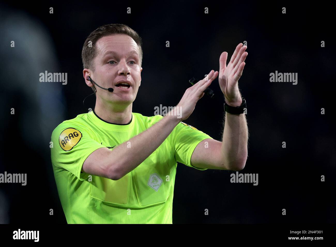 EINDHOVEN - Referee Ingmar Oostrom during the round of 16 of the KNVB ...