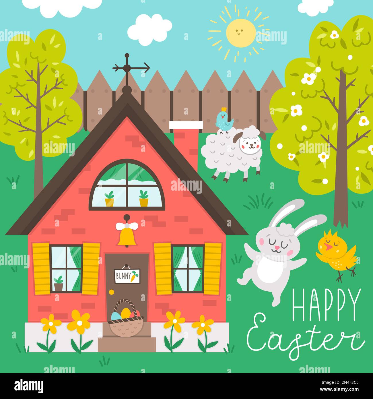 Chick yard Stock Vector Images - Alamy