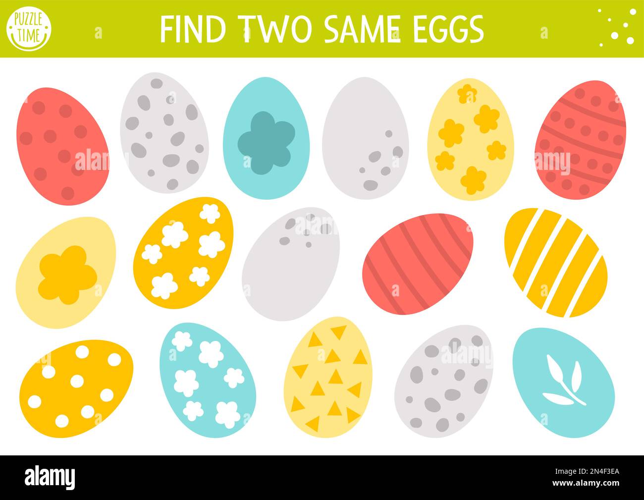 Find two same eggs. Easter matching activity for children. Funny spring ...