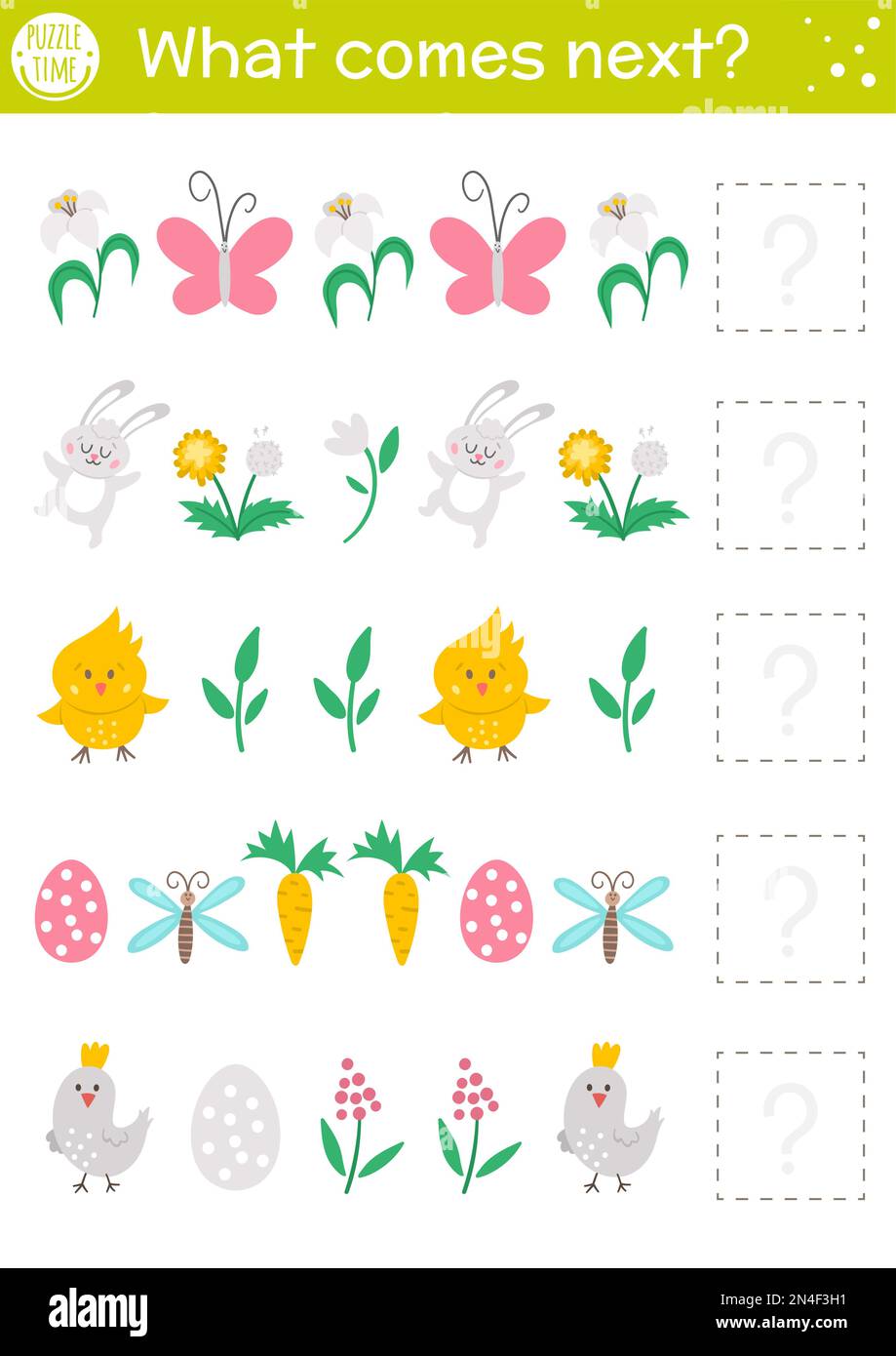 What comes next. Easter matching activity for preschool children with ...