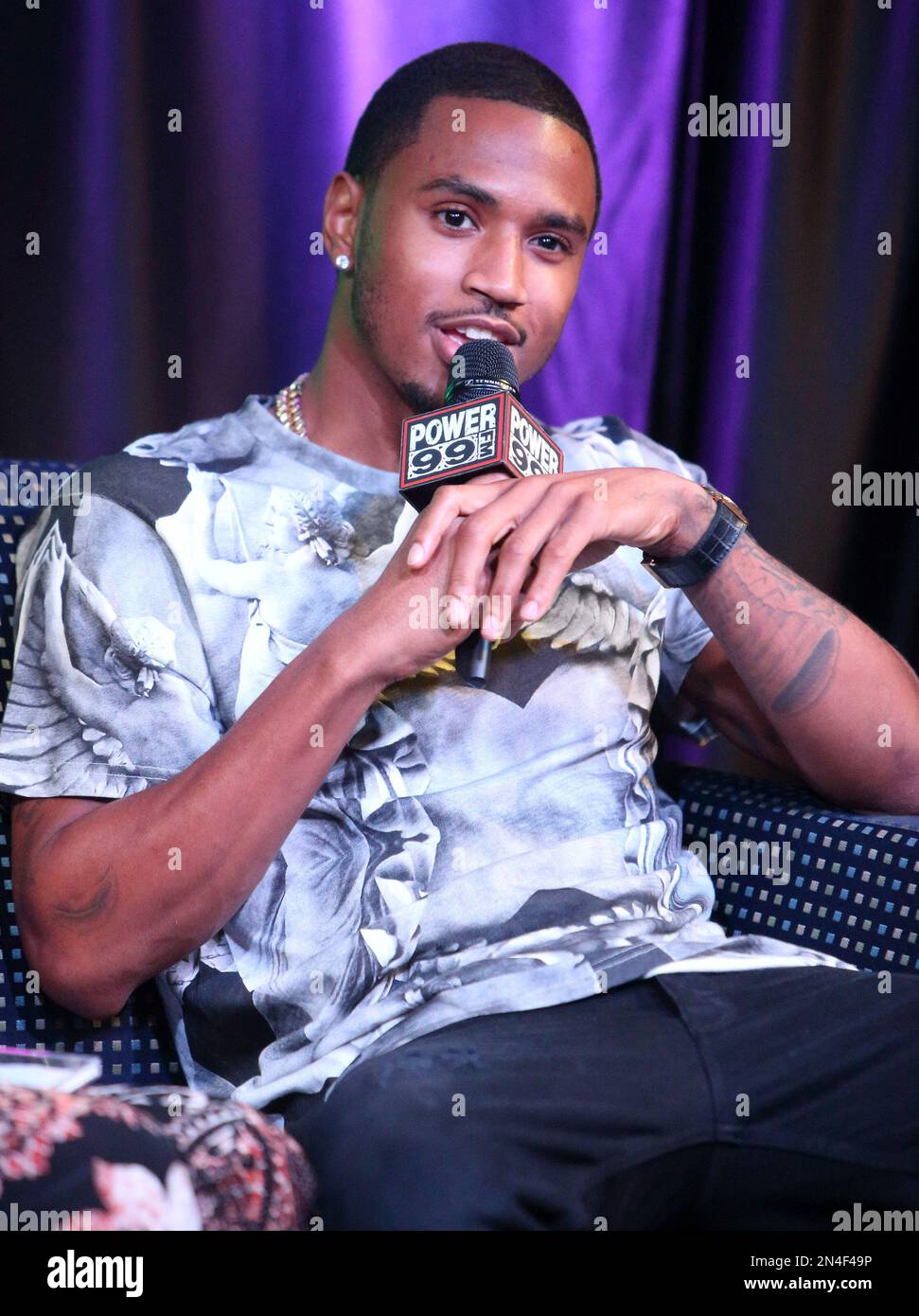Singer-songwriter Trey Songz visits the radio Power 99 Performance ...