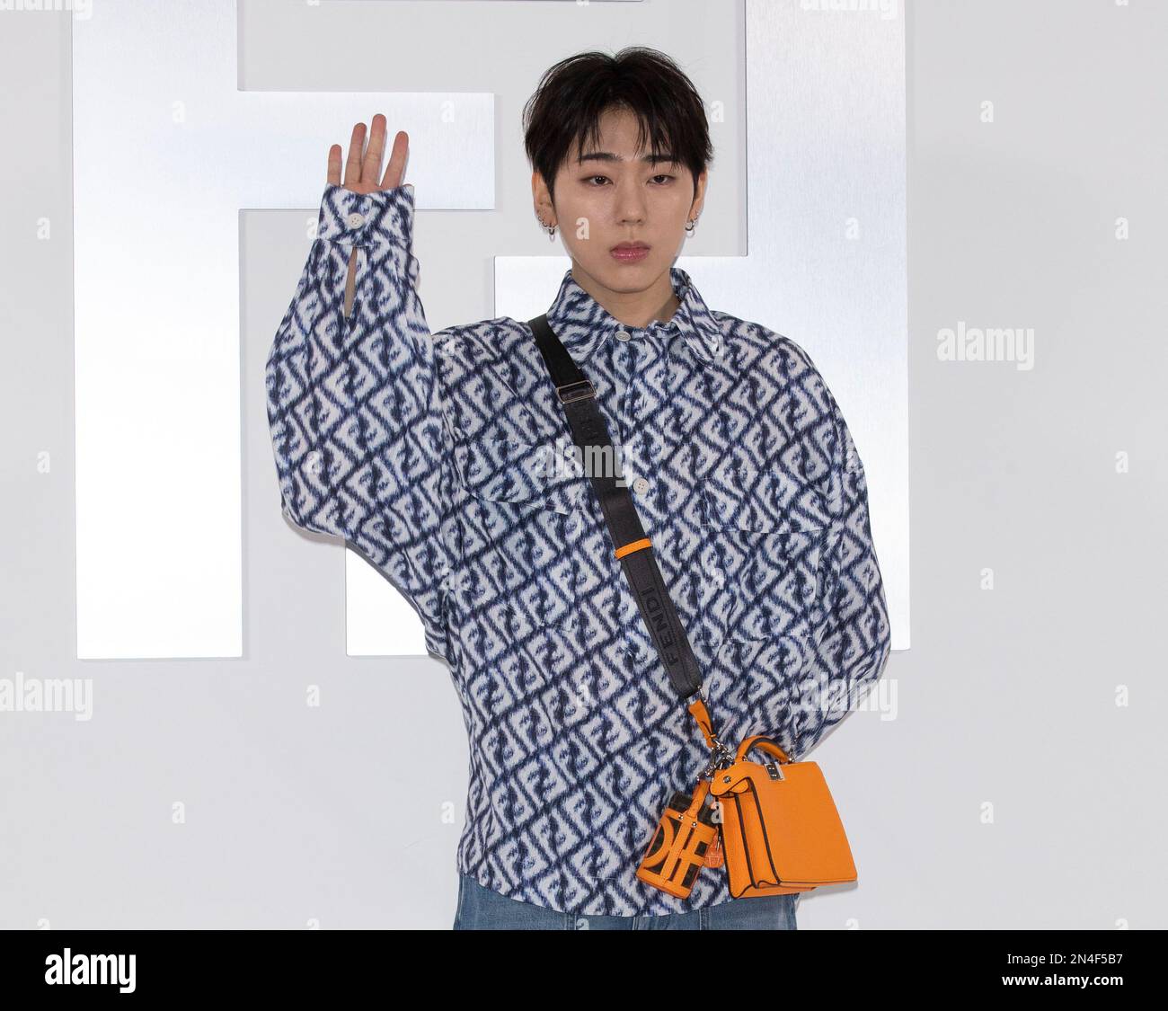 8 February 2023 - Seoul, South Korea : South Korean rapper Zico, attends a photo call for the ...