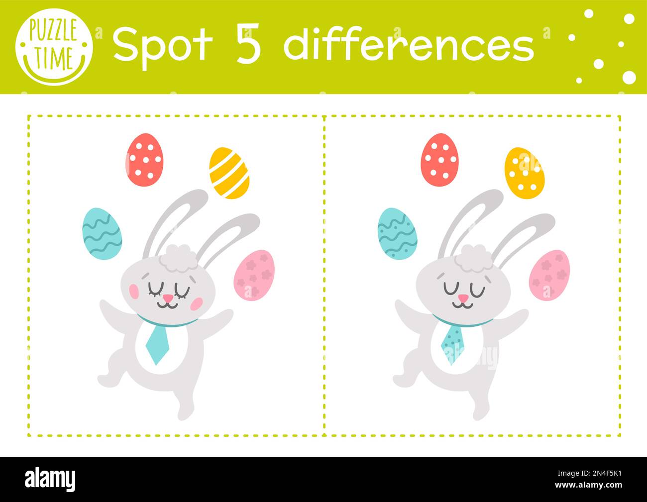 Easter find differences game for children. Holiday educational activity ...
