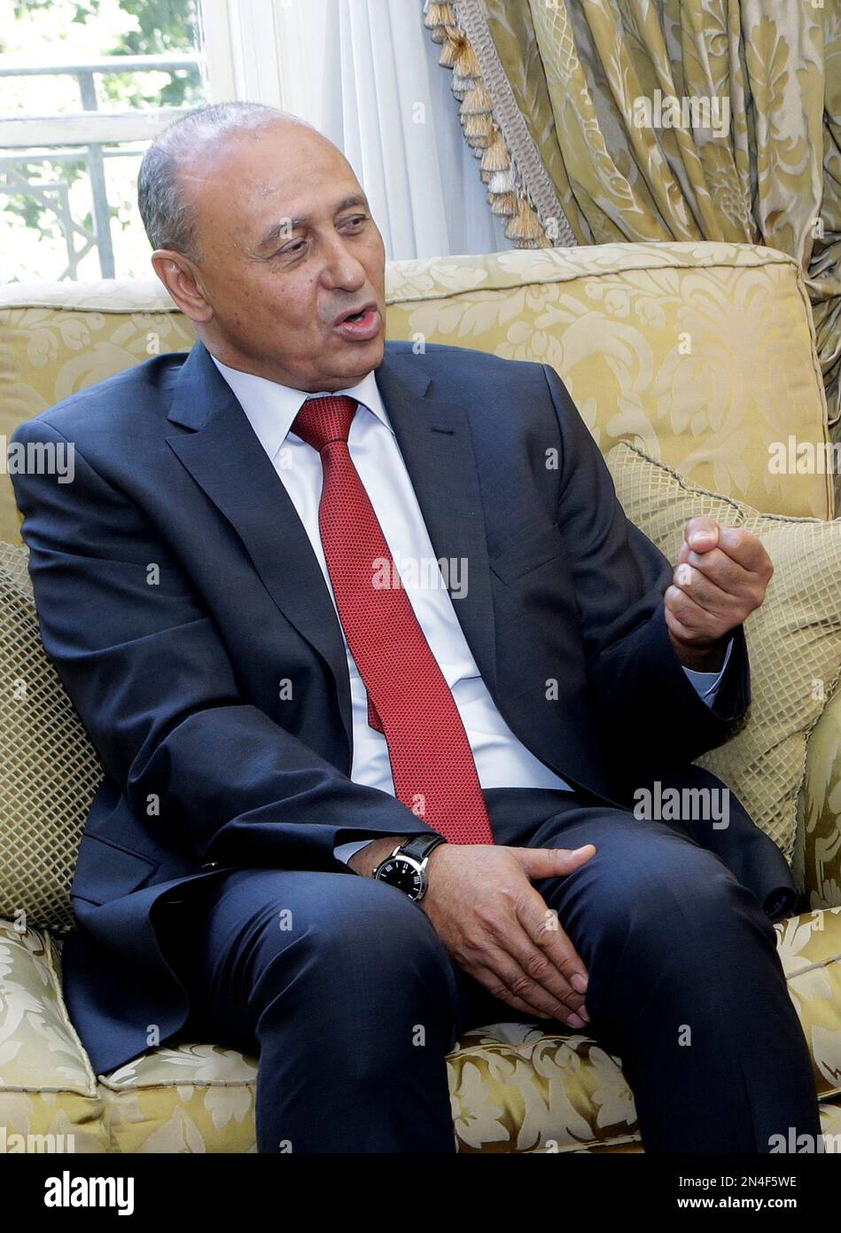 Libyan Foreign Minister Mohamed Abdelaziz talks to Arab League ...