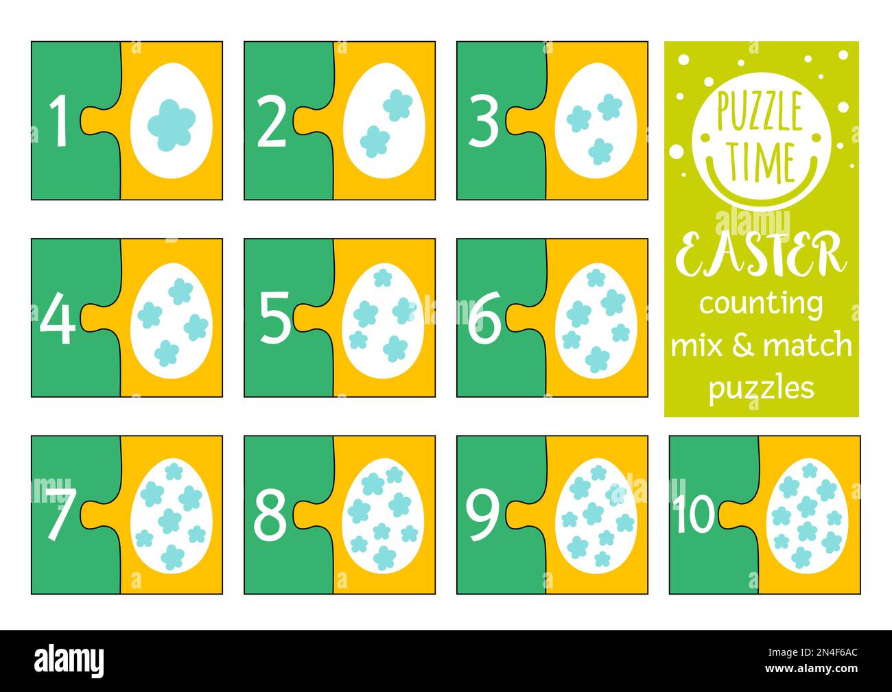 Vector spring Easter mix and match puzzle with traditional holiday ...