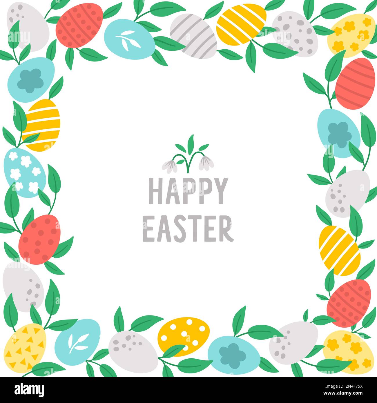 Vector cartoon kids with square border frame background hi-res stock ...