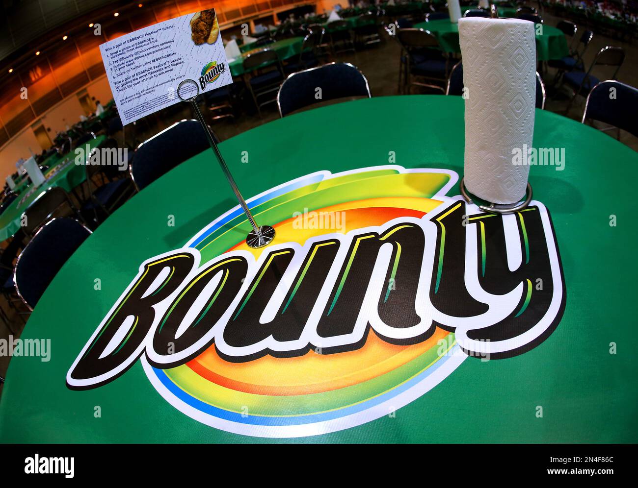 The Bounty logo is seen during Essence Festival in New Orleans ...