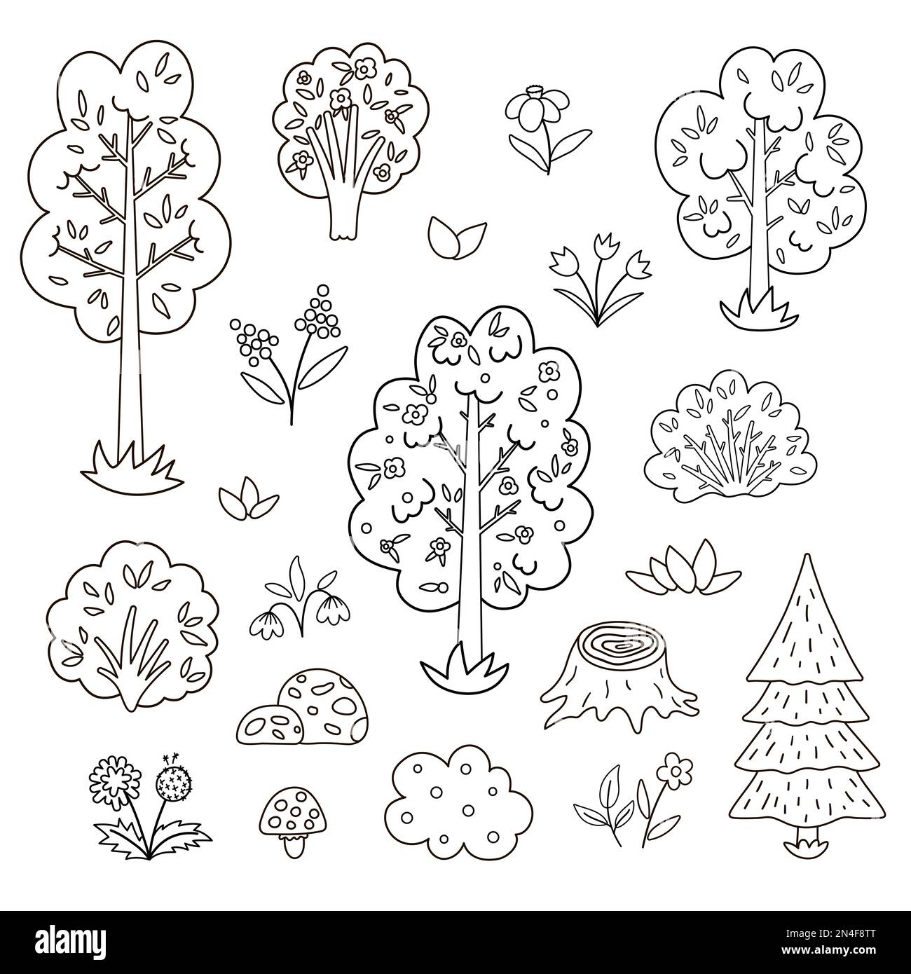 Farm trees and shrubs season Cut Out Stock Images & Pictures - Alamy