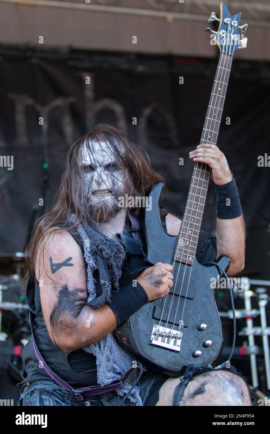 Bassist Leather King of Erimha performs at the Rockstar Energy Drink ...