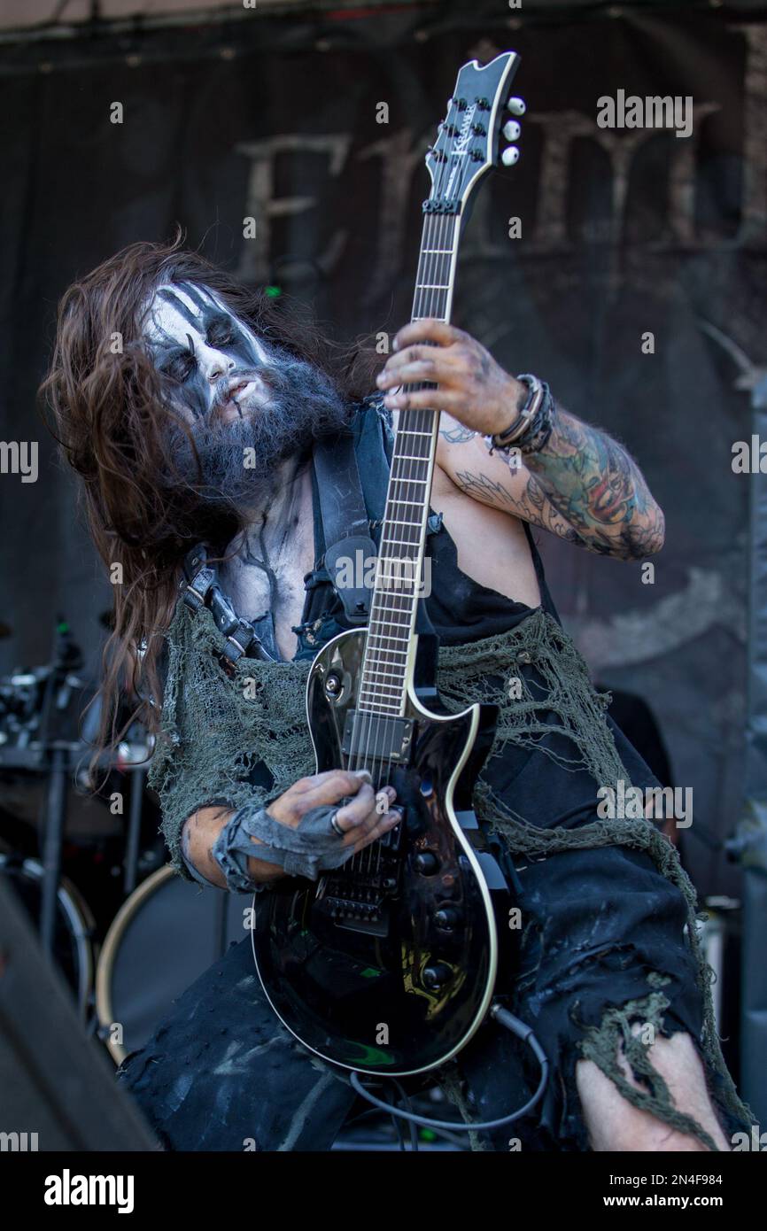 Guitarist Kthien of Erimha performs at the Rockstar Energy Drink Mayhem ...