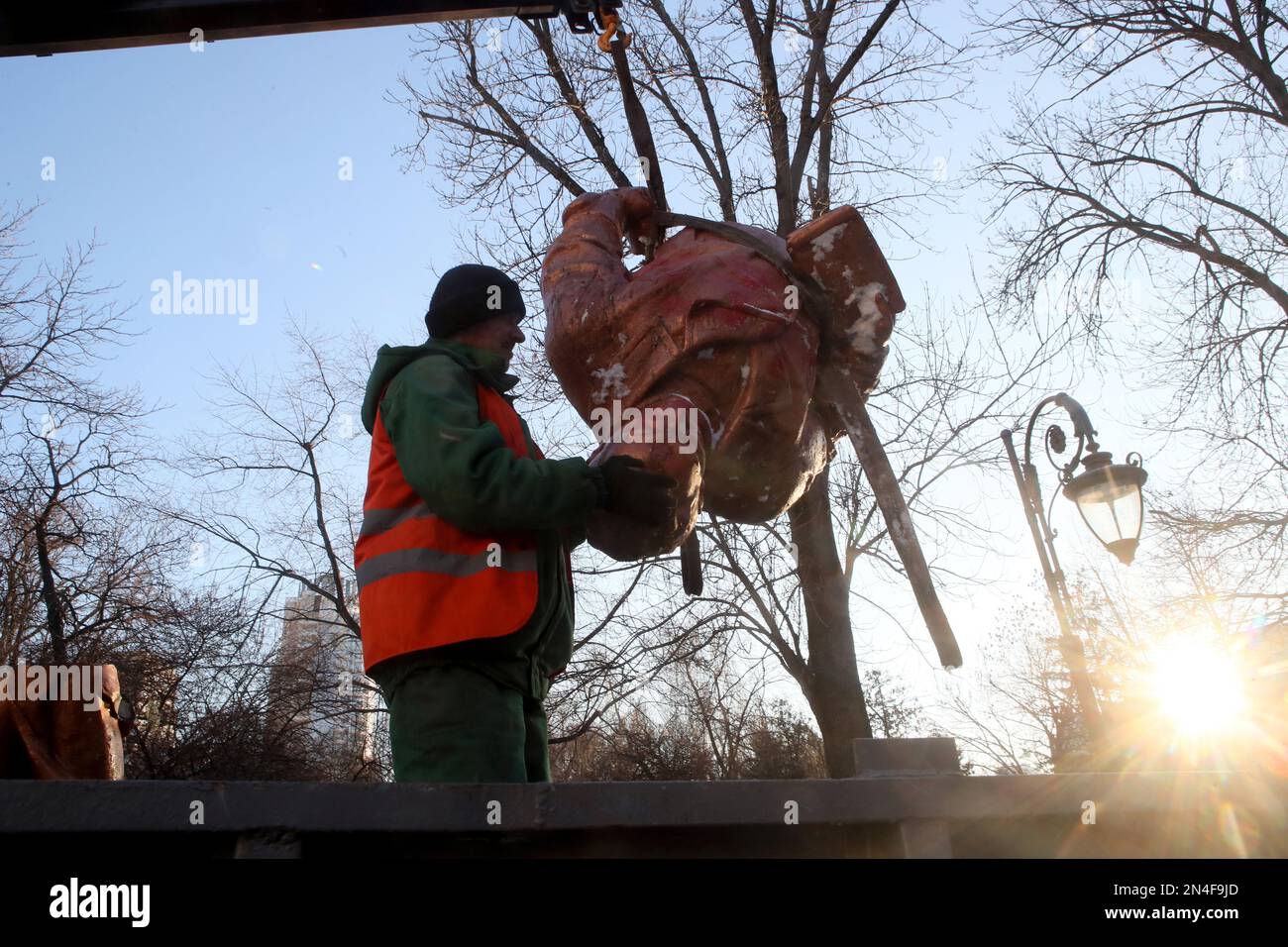 KYIV, UKRAINE - FEBRUARY 8, 2023 - The monument to Soviet pilot Valery ...