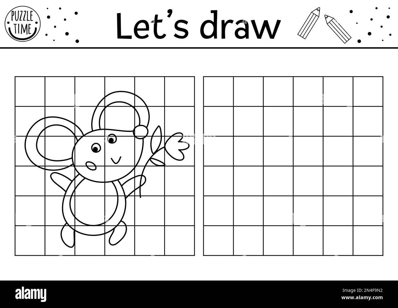 Complete the mouse picture. Vector Easter drawing practice worksheet ...