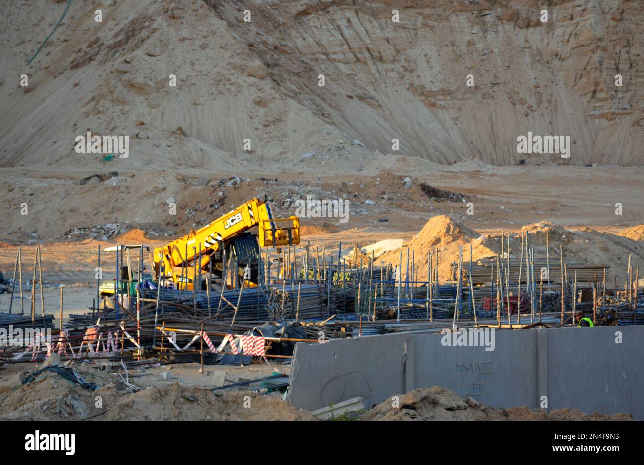 Giza, Egypt, February 4 2023: A construction site of new high rise in ...