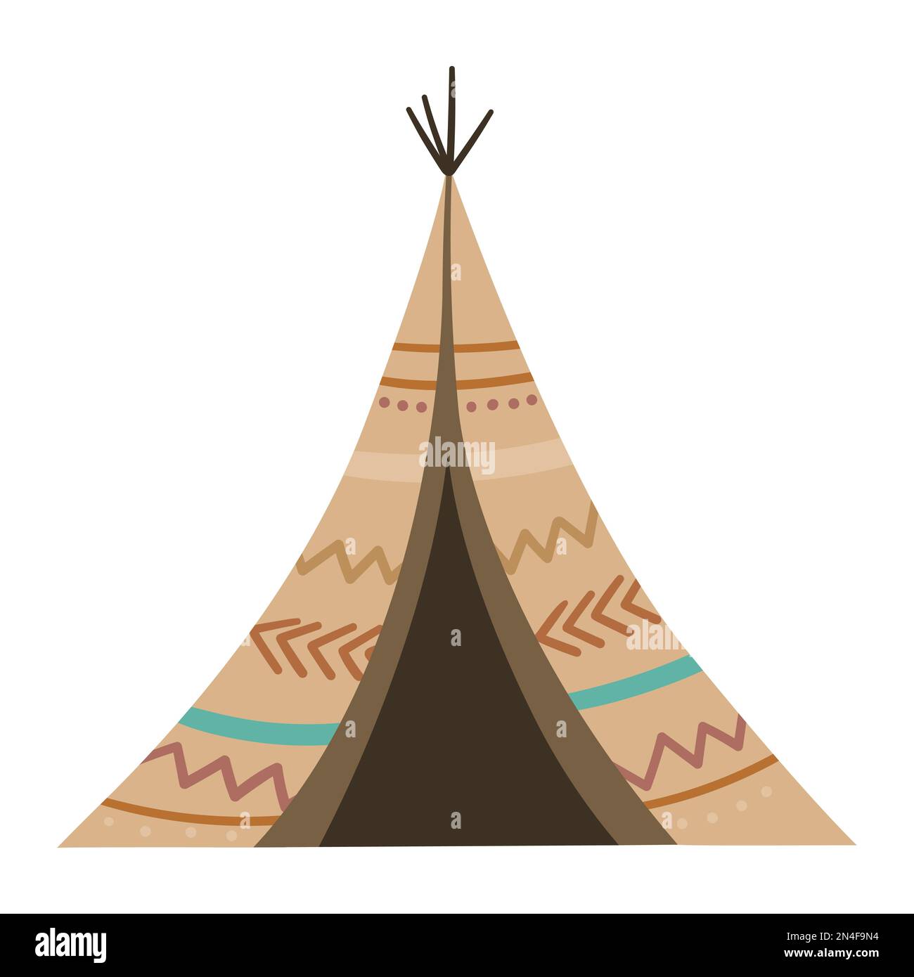 Vector boho wigwam. Bohemian teepee icon isolated on white background ...
