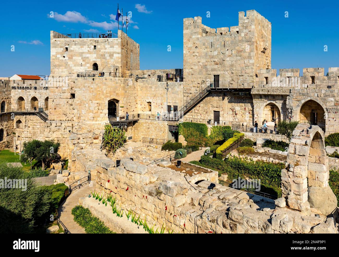 Jerusalem, Israel - October 12, 2017: Inner courtyard, walls and ...