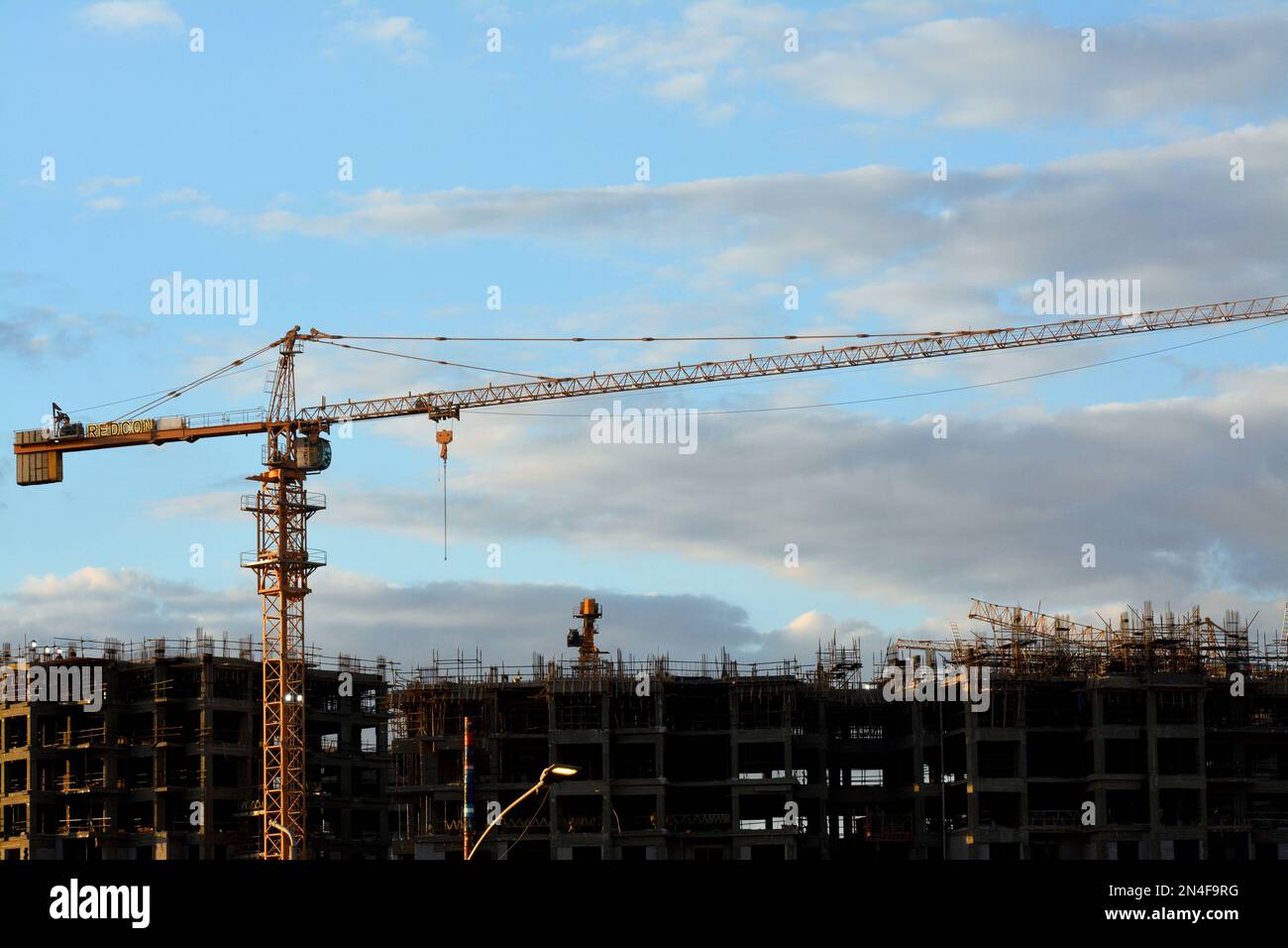 Giza, Egypt, February 4 2023: A construction site of new high rise in ...