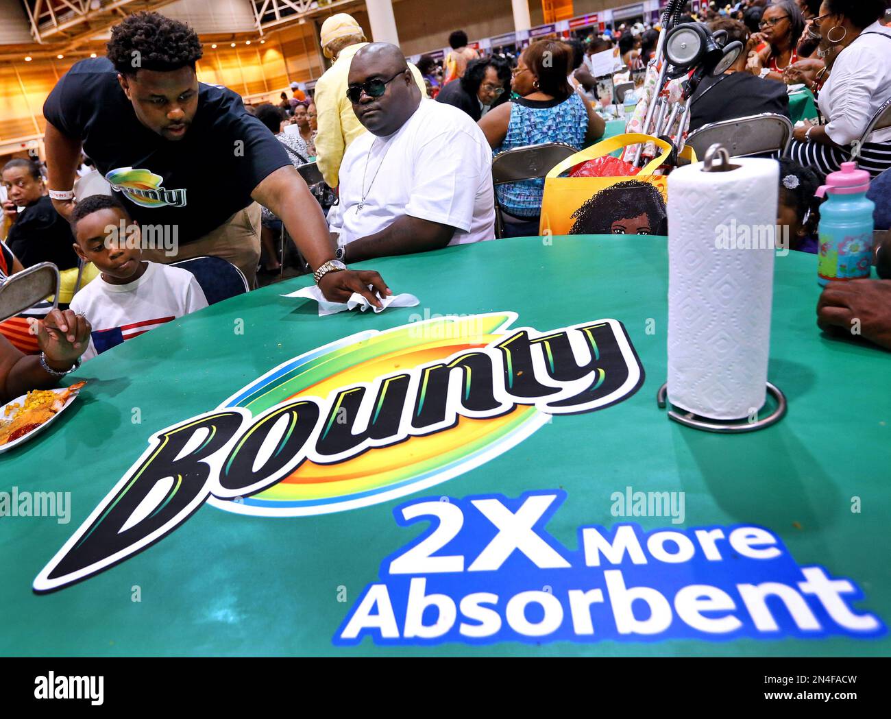 A member of the Bounty Clean Crew cleans up after a delicious and messy ...