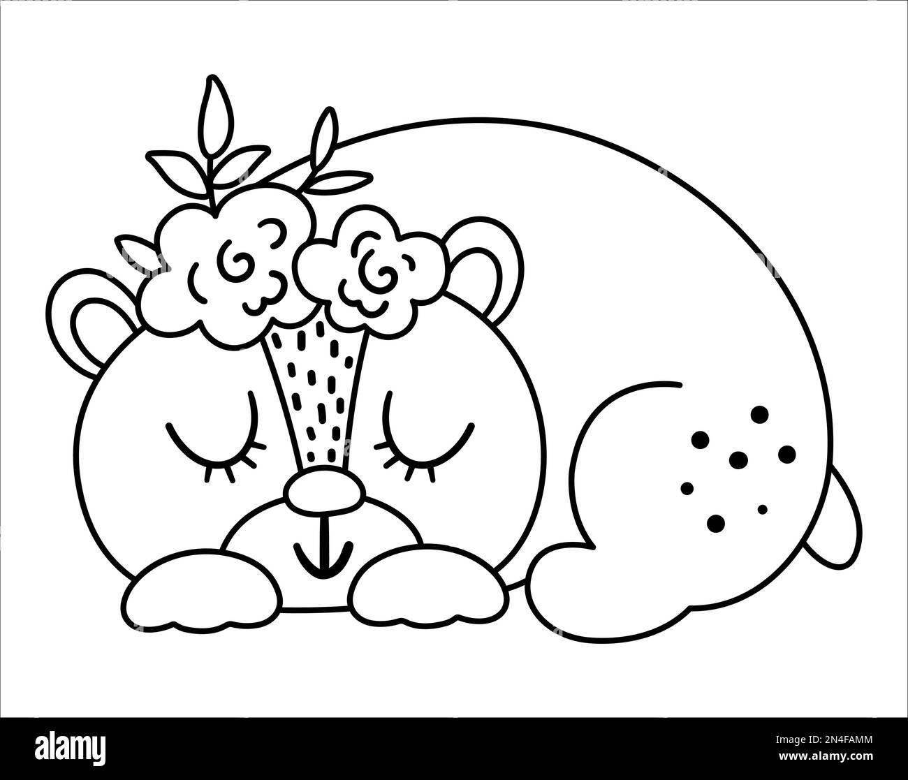 Sleeping Bear Coloring Page