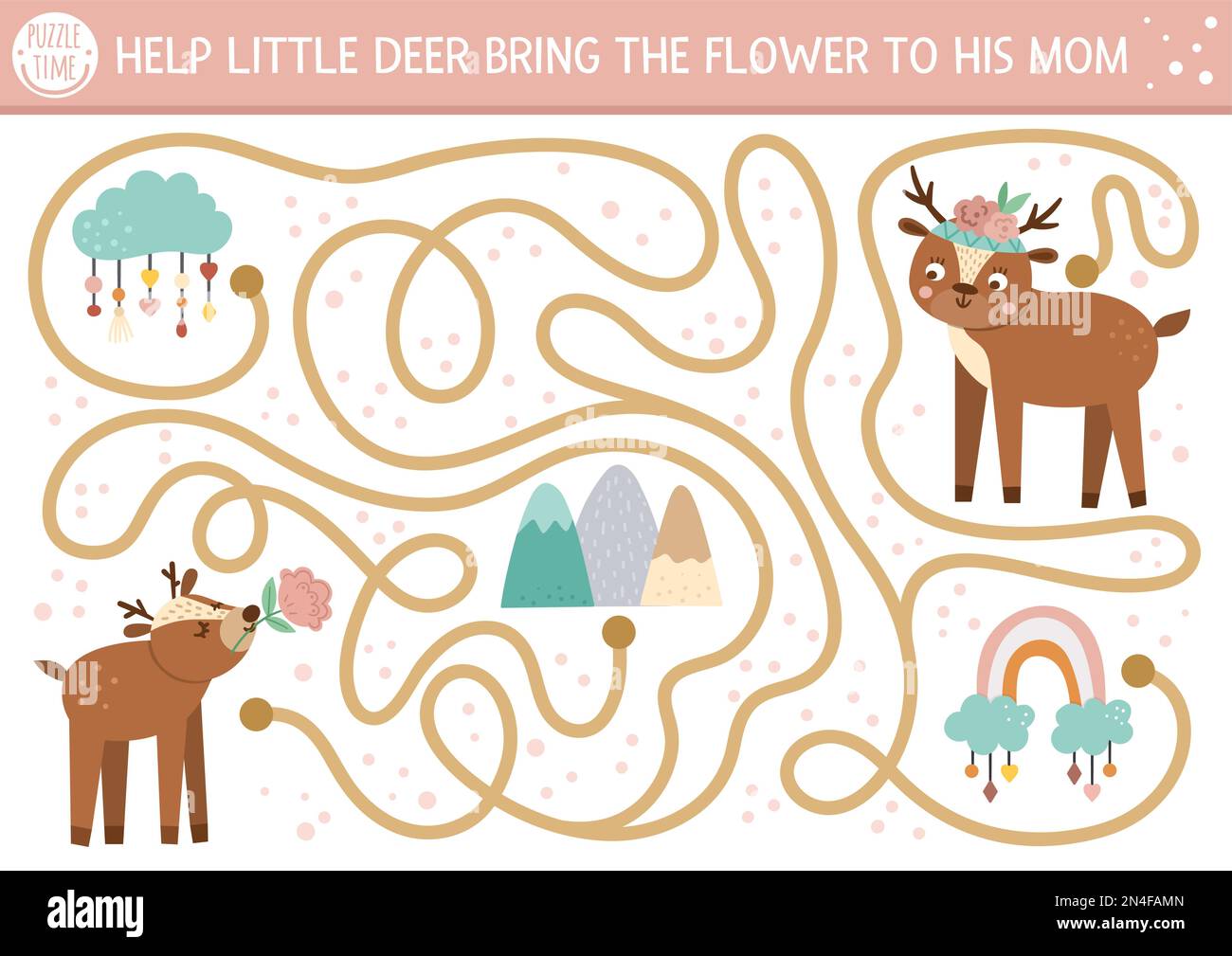 Mothers day maze for children. Holiday preschool printable educational ...