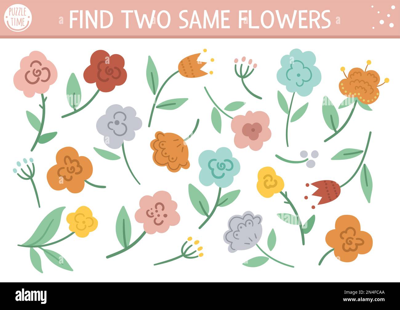 Find two same flowers. Mothers day matching activity for children ...