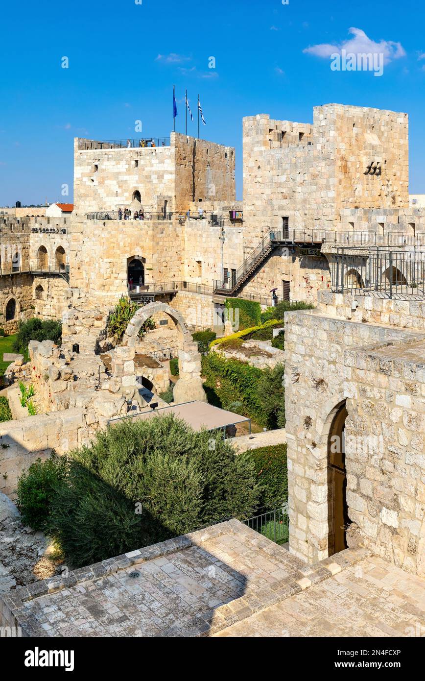 Jerusalem, Israel - October 12, 2017: Inner courtyard, walls and ...