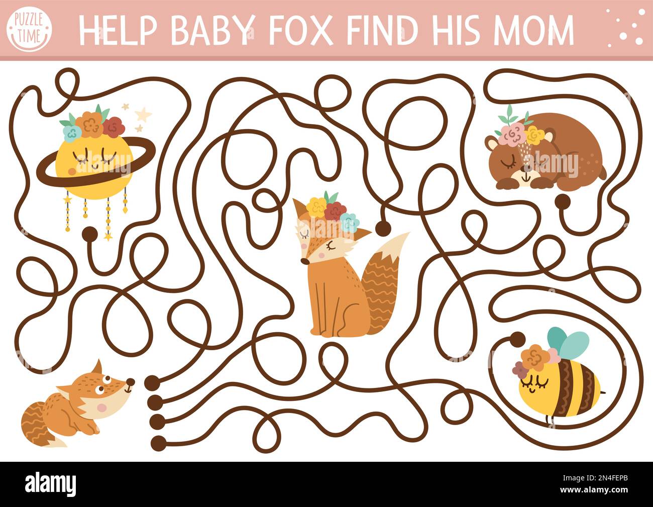 Mothers day maze for children. Holiday preschool printable educational ...