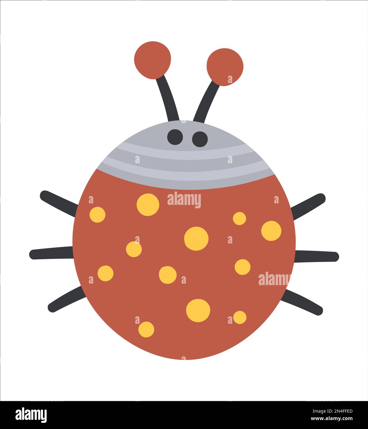 Vector hand drawn baby ladybug. Cute bohemian style little woodland ...