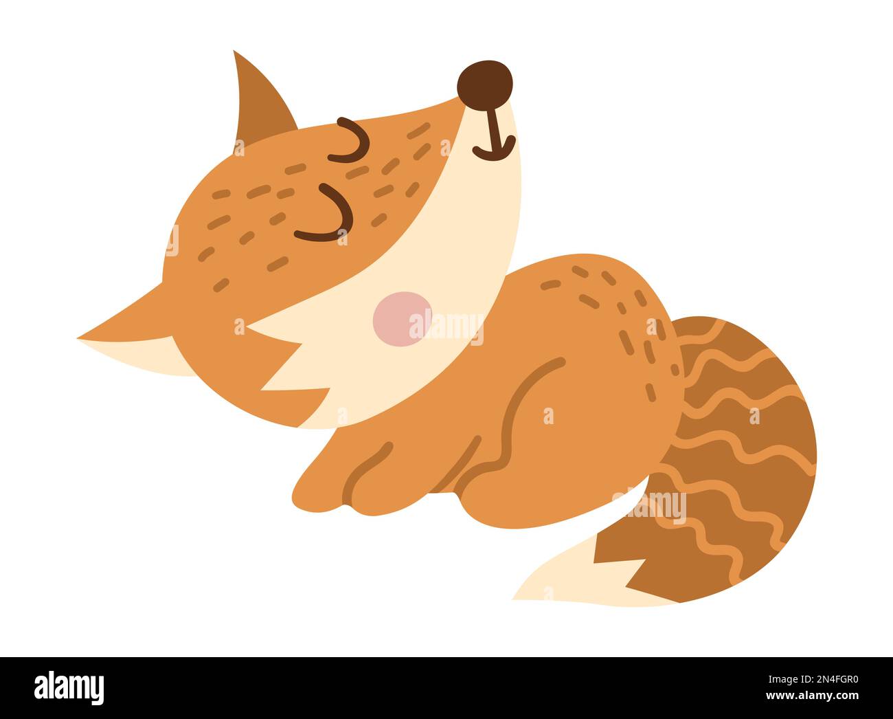 Vector hand drawn baby fox. Cute bohemian style little woodland animal ...