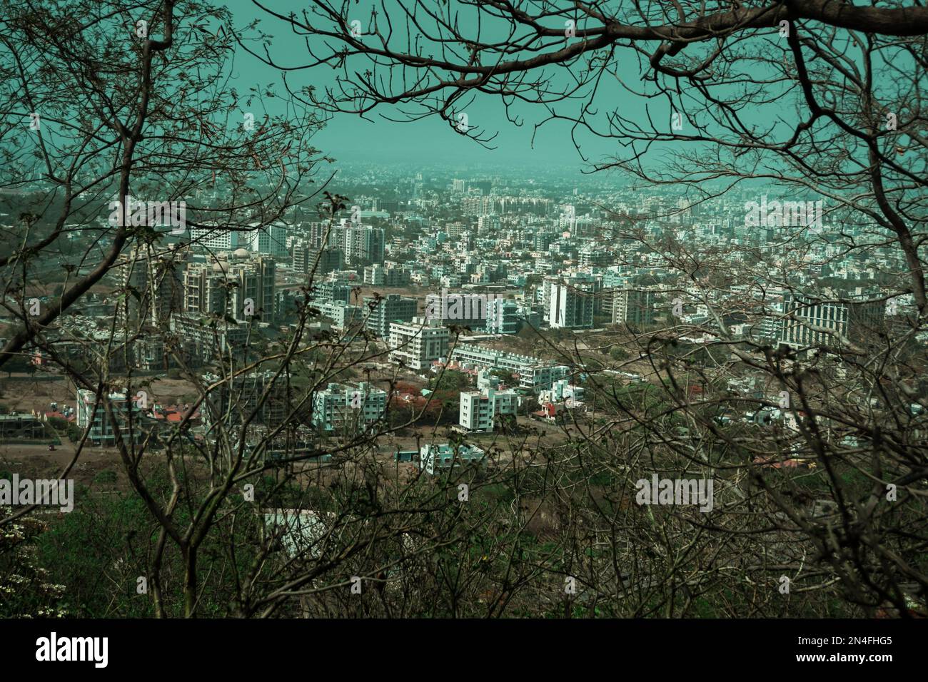 City landscape view from hill top Stock Photo - Alamy
