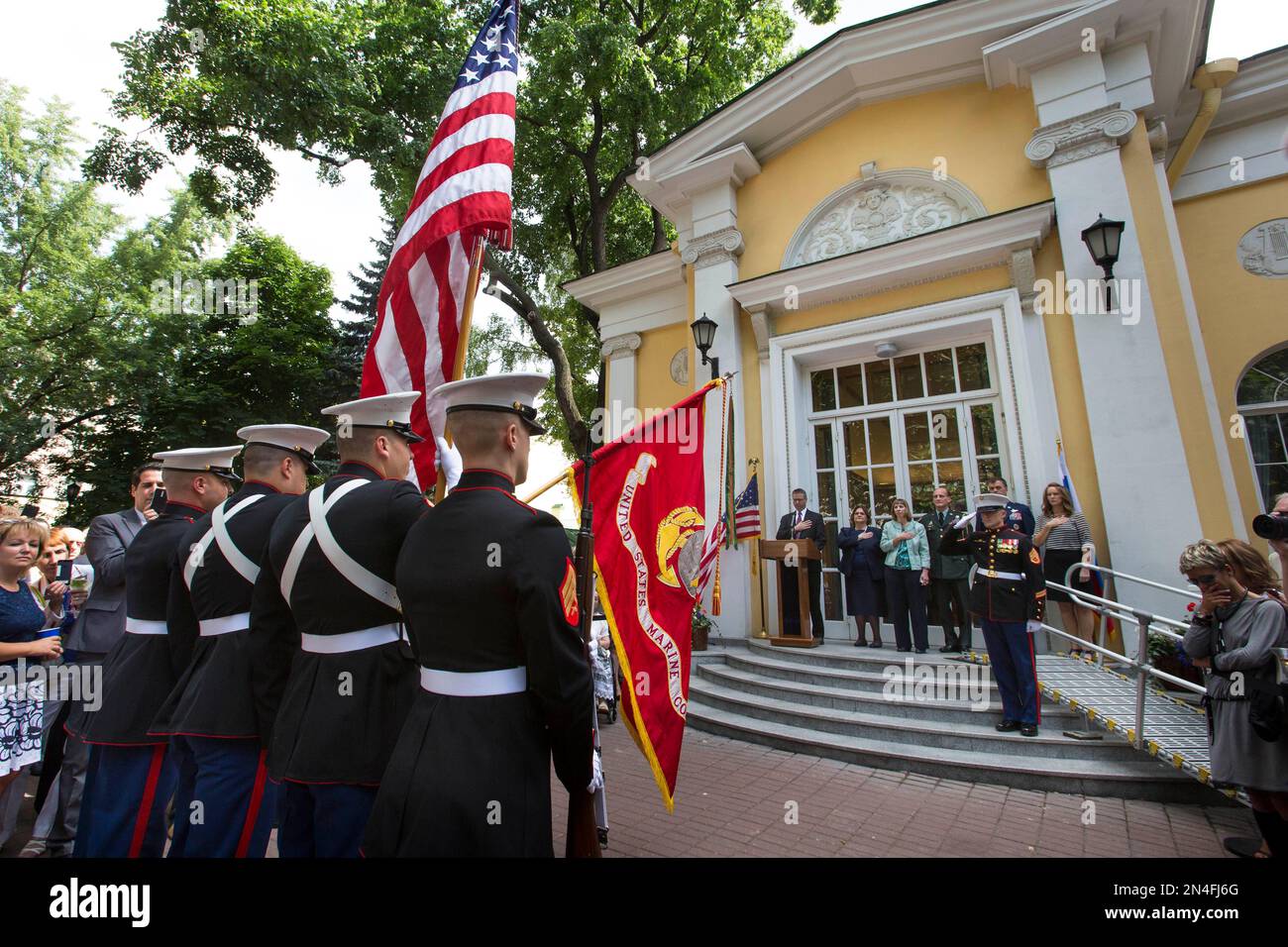 The national anthem of the United States is played at the traditional ...